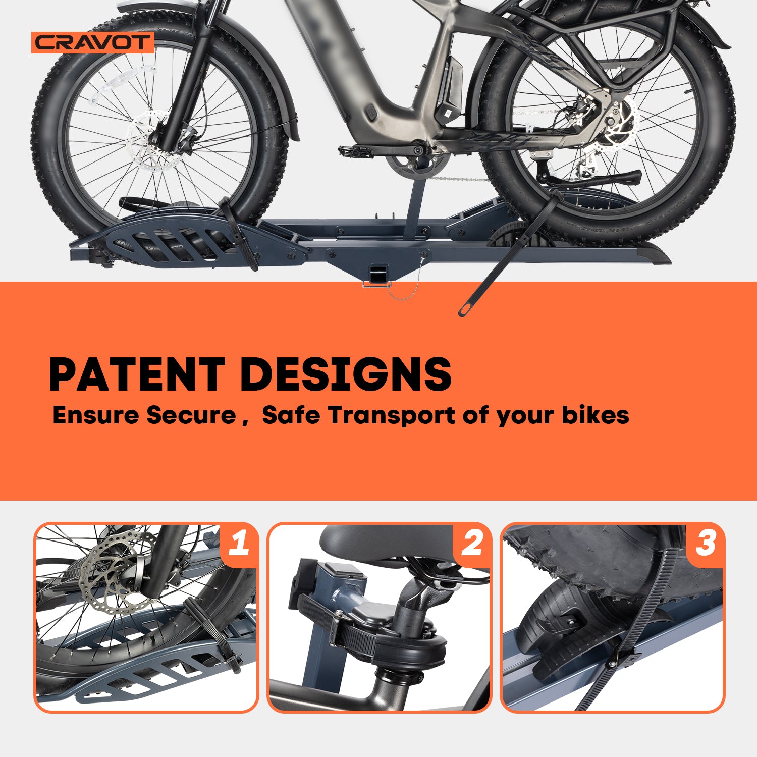 CRAVOT CyberRack E2 Hitch Bike Rack | 200 lbs, Foldable Design – CYKE Bikes