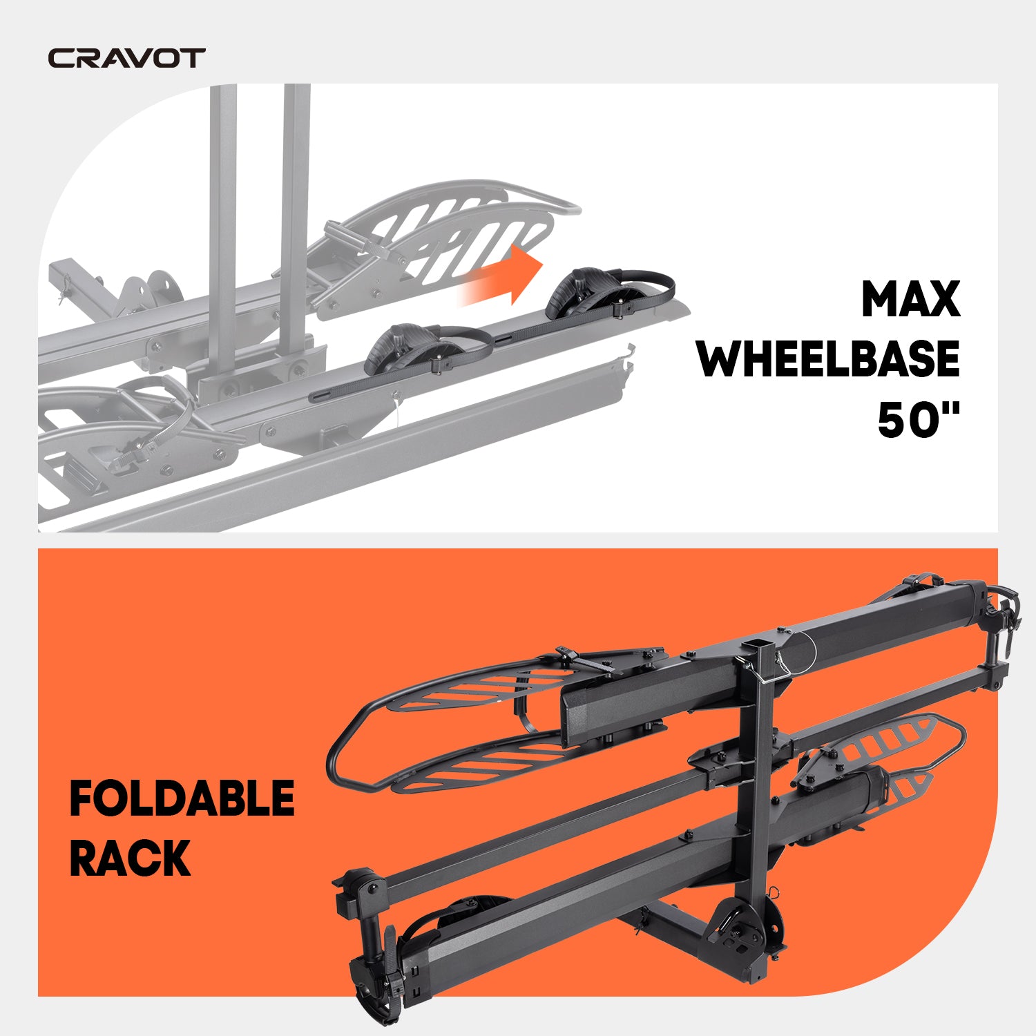 CRAVOT CyberRack E2 Hitch Bike Rack | 200 lbs, Foldable Design – CYKE Bikes