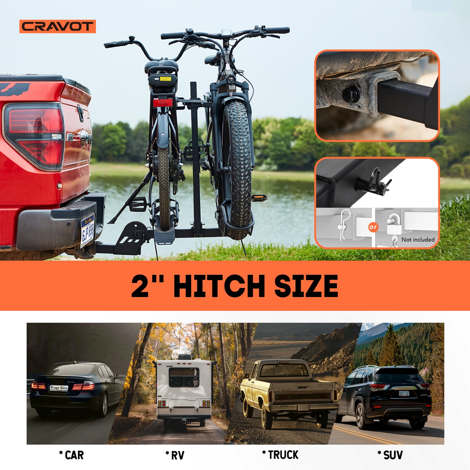 CRAVOT CyberRack E2 Hitch Bike Rack | 200 lbs, Foldable Design – CYKE Bikes