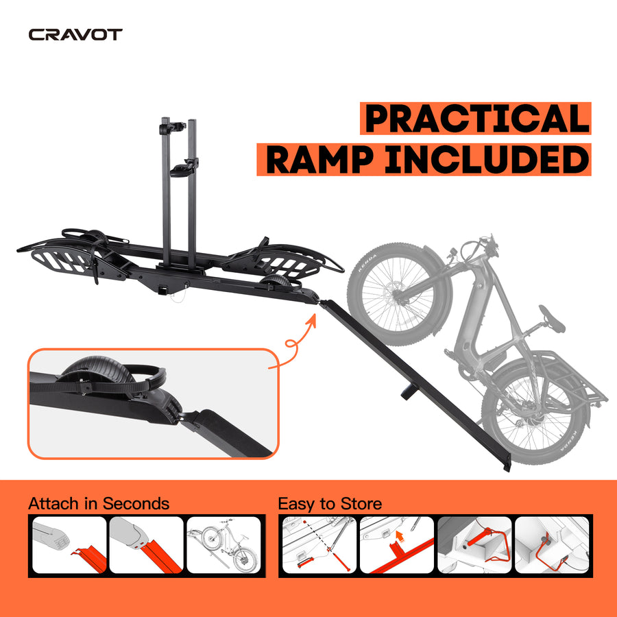 CRAVOT CyberRack E2 Hitch Bike Rack | 200 lbs, Foldable Design – CYKE Bikes