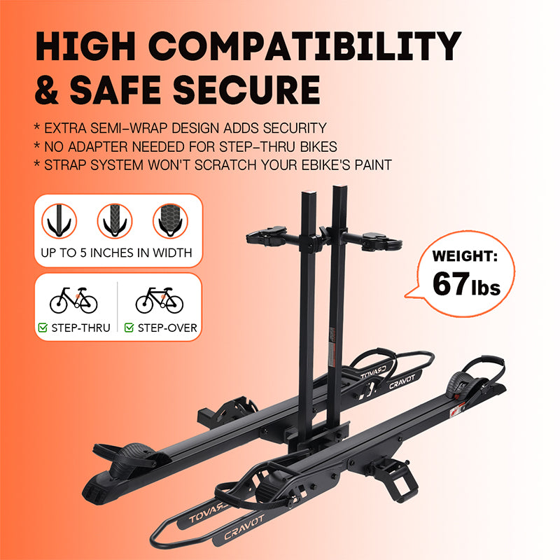 CyberRack E2 PLUS Hitch Bike Rack | 2’’ Receiver, 200 LBS Capacity ...