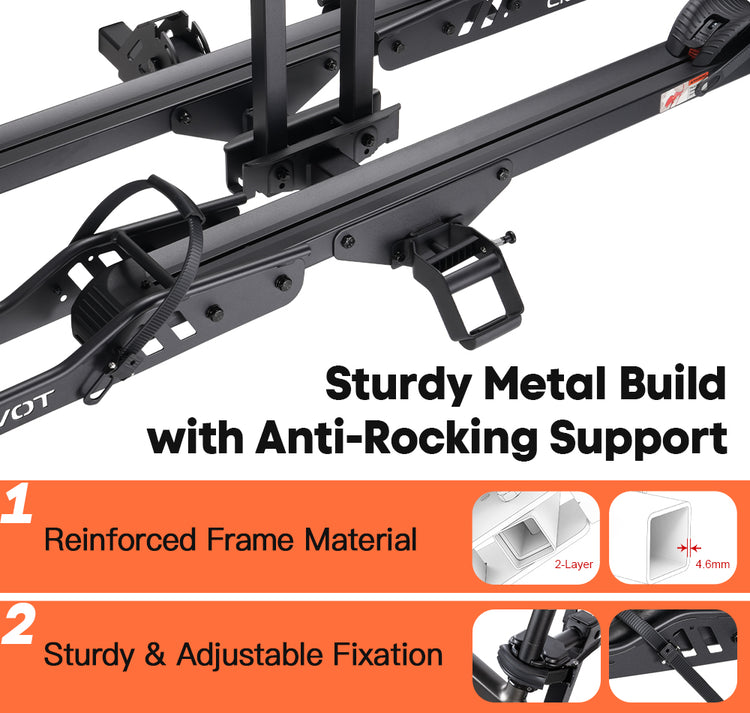 CyberRack E2 PLUS Hitch Bike Rack | 2’’ Receiver, 200 LBS Capacity ...