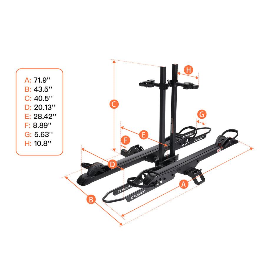CyberRack E2 PLUS Hitch Bike Rack | 2’’ Receiver, 200 LBS Capacity ...